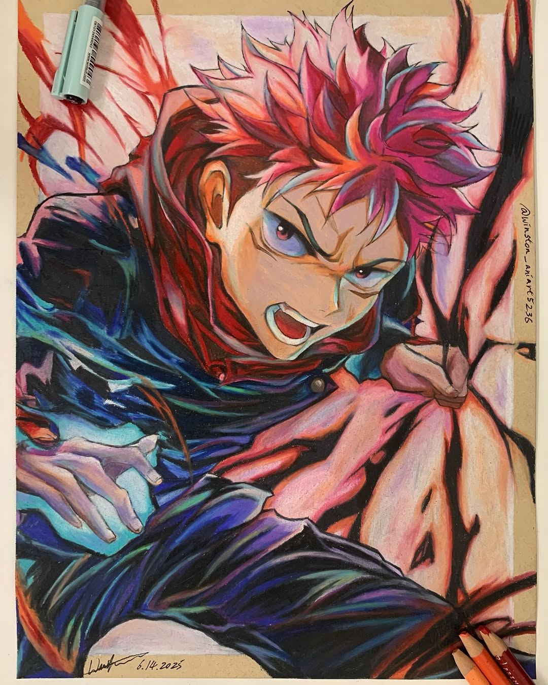 Yuji Itadori drawing / artwork from Jujutsu Kaisen by Winston_aniart5236